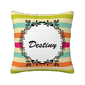 KPSheng Personalized Floral Pillow 5 Designs Flower Pillow with Name Custom Name Throw Pillow Covers for Sofa Living Room Gifts for Girls, Mother's Day Birthday Gift idea