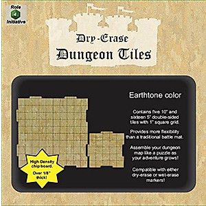 Dry Erase Dungeon Tiles, Shapes, and Sizes Graystone Thirty-Six 5" Squares