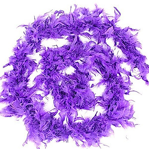 Coceca 6pcs 6.6ft Colorful Feather Boas for Women Girls Costume Dress Up Party Bulk Decoration