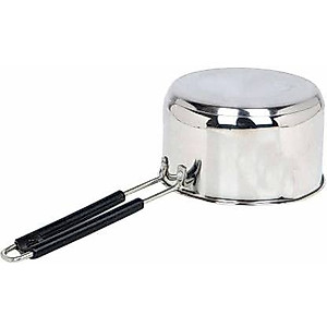 Kansara Stainless Steel Saucepan, Multipurpose Sauce Pot with Silicone Handle, Sanwich bottom Sauce Pan ( Silver ) (1.26 Quart)