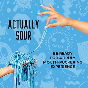 SOUR STRIPS Raspberry Flavored Sour Candy Strips, Deliciously Sour Chewy Candy Belts, Vegan Friendly Candies, 12 Strips per Pack, 2 Pack