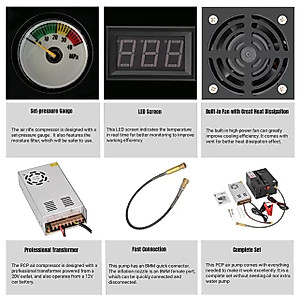 Generic Pcp compressor 12v 300 bar 4500 psi 30Mpa pcp pump high pressure compressor 12v dc 300bar, Black