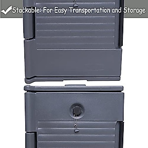 luston Front-Loading Insulated Food Pan Carrier,95 Quart Capacity, Color grey, Food-grade LLDPE Material, Portable Food Warmer for Canteen and Restaurant Use