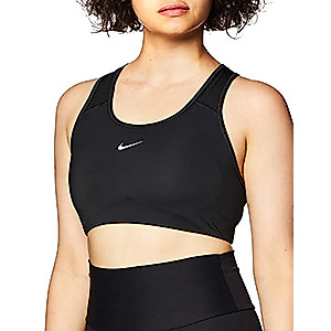 Nike Womens Swoosh Medium-Support Padded Sports Bra Black/White S