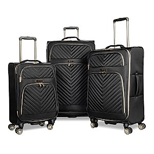 Kenneth Cole REACTION Chelsea Chevron Quilted Luggage, Black, 3-Piece Set (20"/24"/28")