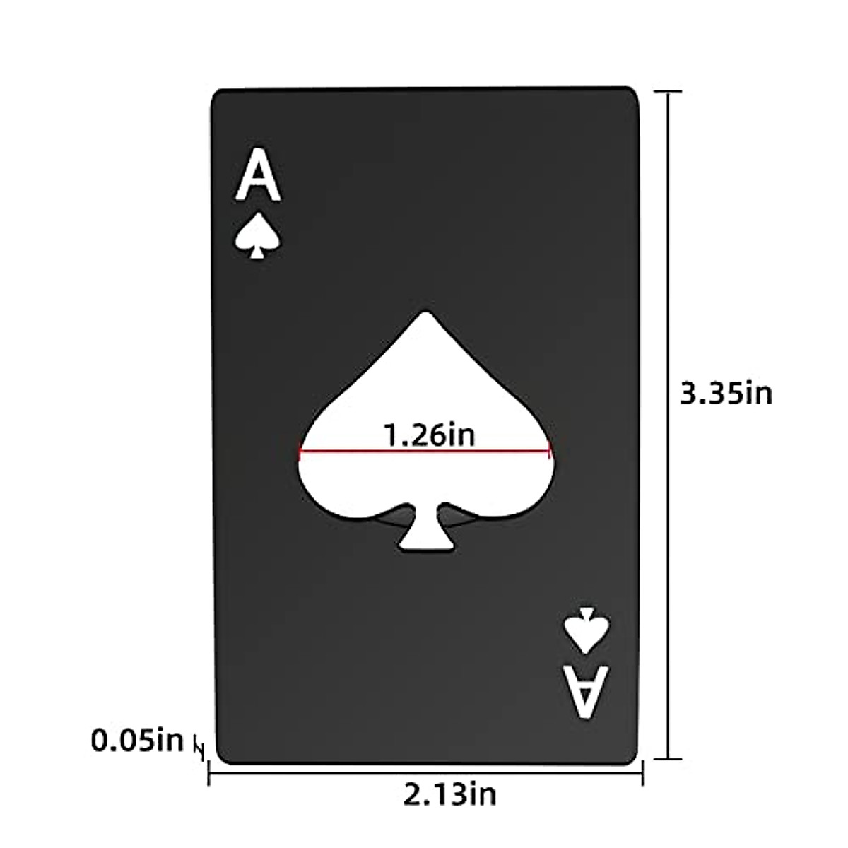 zoocm Poker Card Stainless Steel Flat 2 Pcs Beer Opener, Portable Ace of Spades Credit Card Size, Can Opener for Wedding Party Bar (Black), (MAN002)