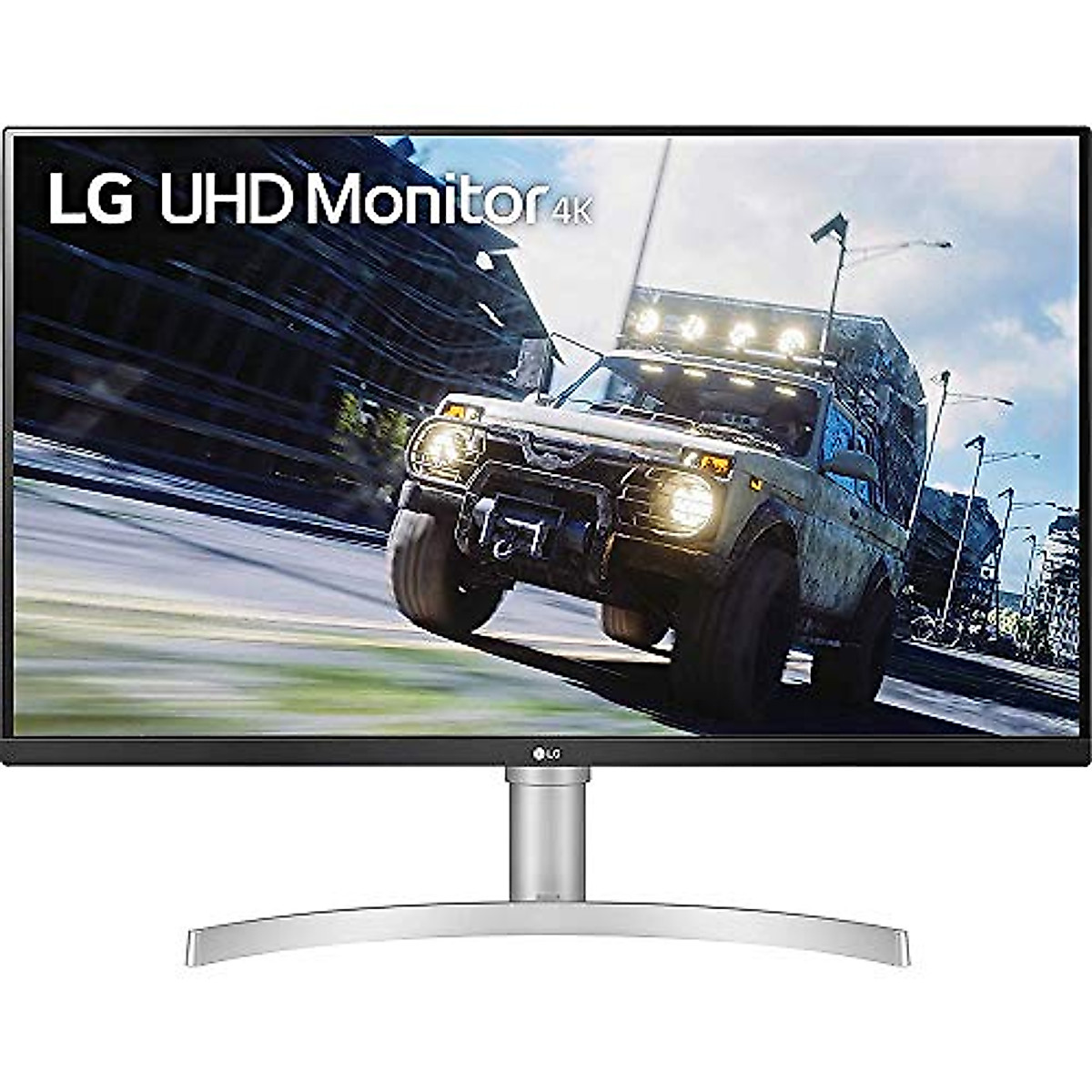 LG 32UN550-W 32 inch UHD 3840x2160 VA HDR10 AMD FreeSync Monitor Bundle with 2X 6FT Universal 4K HDMI 2.0 Cable, Universal Screen Cleaner and 6-Outlet Surge Adapter