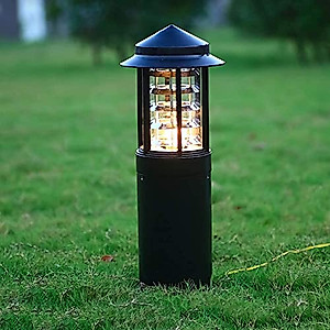 Black E27 Acrylic Lampshade Lawn Garden Outdoor Floor Lamp IP42 Waterproof Aluminum Metal Courtyard Community Column Street Light Path Courtyard Villa Park Landscape Pillar Post Lamp