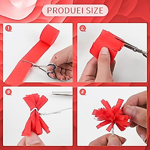 Ashmacdo 10 Rolls Crepe Paper Streamers,820 Ft Black and Red Crepe Paper Decorations Party Streamer for Birthday Decorations, Party Decorations, Wedding Decorations