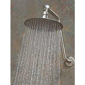 High Pressure Shower Head, 8 Inch Rain Showerhead, Ultra-Thin Design- Pressure Boosting, Awesome Shower Experience, NearMoon High Flow Stainless Steel Rainfall Shower Head (Chrome Finish)