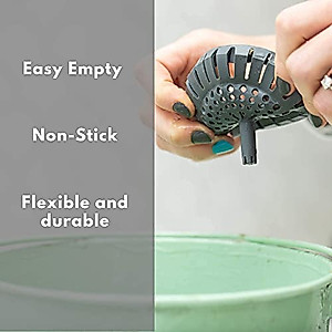 Dripsie Sink Strainer - Clog-Resistant and Flexible - Universal Kitchen Sink Drain Strainer - Made in The USA (1-Pack Gray)