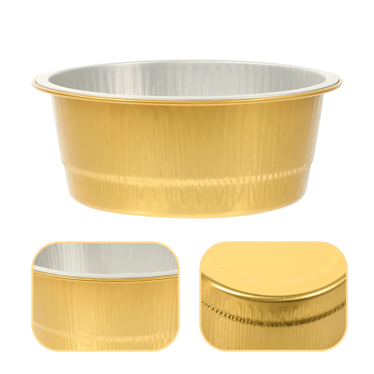 Hemoton 10pcs Boxes Foil Cake Bowls Dessert Baking Cups Disposable Foil Ramekins Disposable Ramekins Pie Tins Round Baking Pan Multi-Function Cake Container Aluminum Foil Commercial Pizza