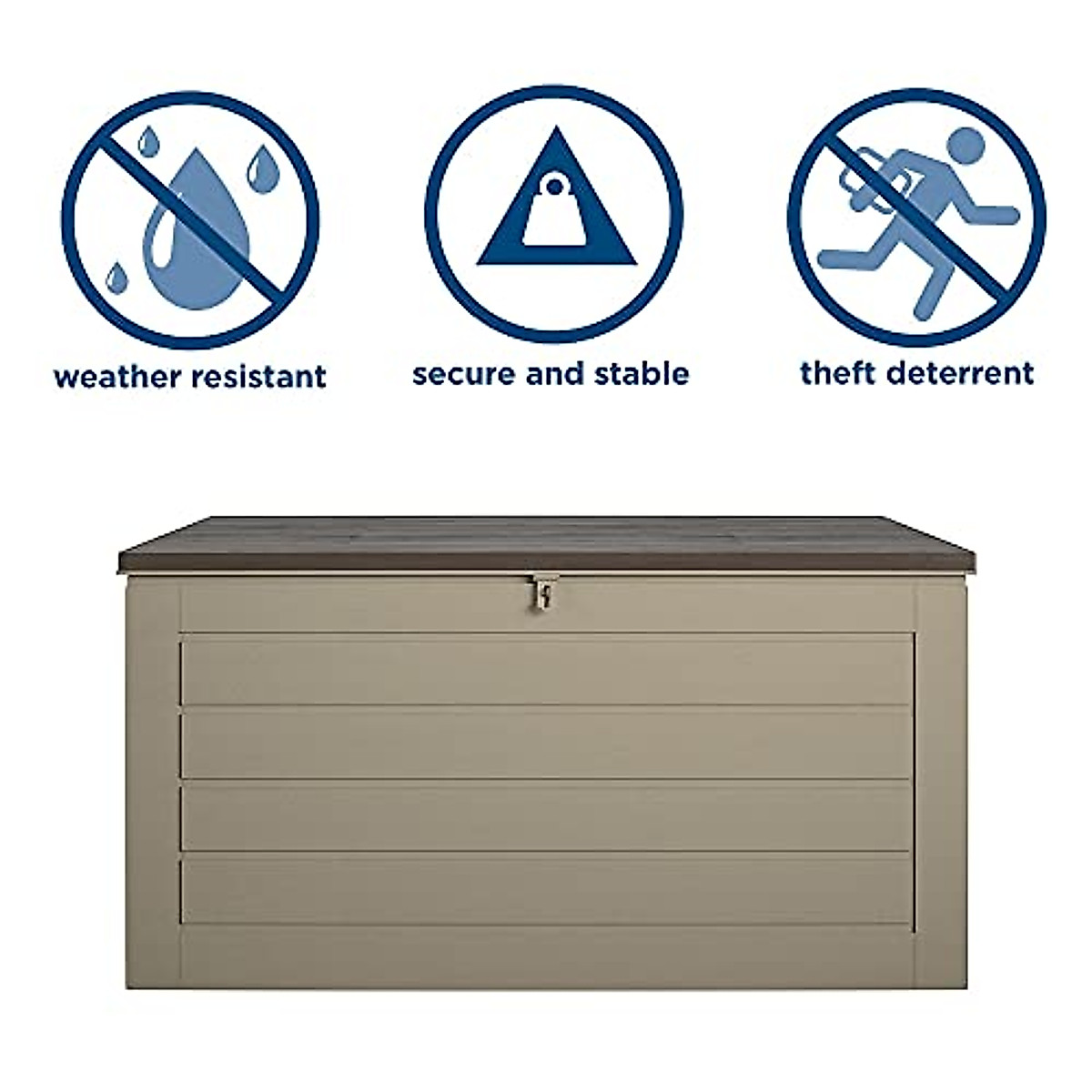 Cosco Outdoor Living 88180BTN1E Cosco Outdoor Patio, Extra Large, 180 Gallons, Tan Deck Storage Box