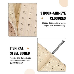 FeelinGirl Women Short Torso Latex Waist Trainer Corset Waist Trainer Breathable Waist Trimmer Hourglass