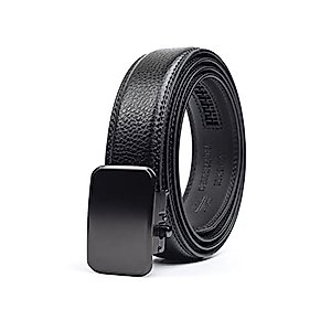 Joseph Elliott Belts Men's Genuine Leather Ratchet Adjustable Golf Belt Black, Black Buckle