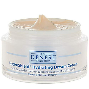 Dr. Denese SkinScience HydroShield Hydrating Dream Cream Advanced Hydration with Retinol, Peptides & Cermides To Help Maintain Moisture Tone & Elasticity - Reduce the Look of Fine Lines - 3.4oz
