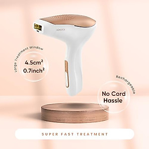Sensica Cordless SensiLight PRO Rechargeable RPL Hair Removal Device - Permanent IPL for Women and Men - Painless Unlimited Flashes Wireless at Home. Body & Facial Hair Remover - XL Window 1.4x0.5