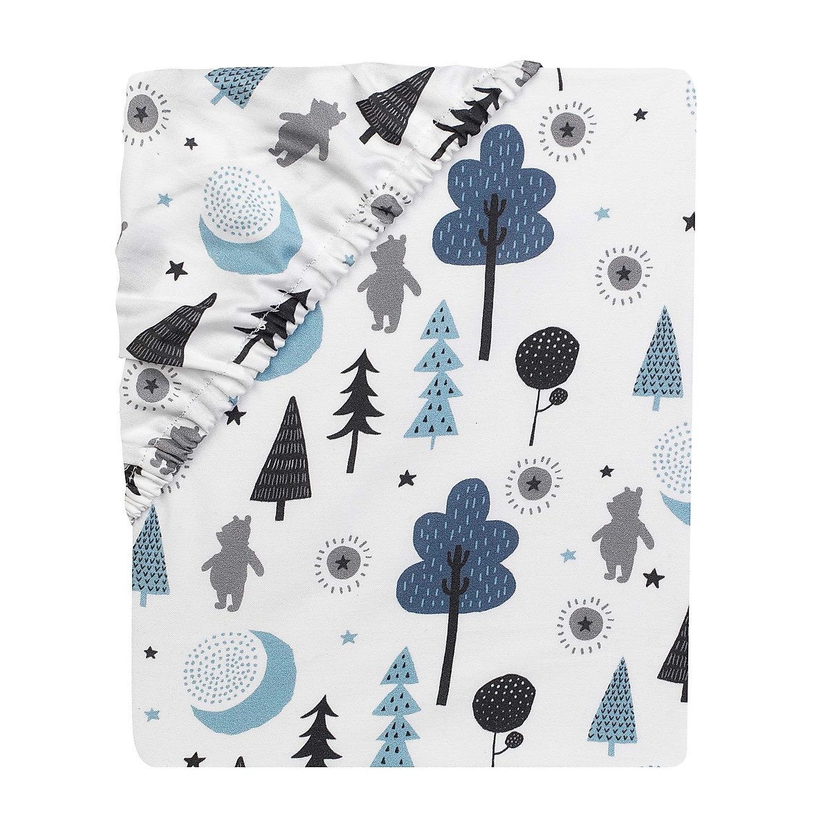 Lambs & Ivy (LAMCR) Forever Pooh Fitted Mini Crib Sheet, White (780006M)