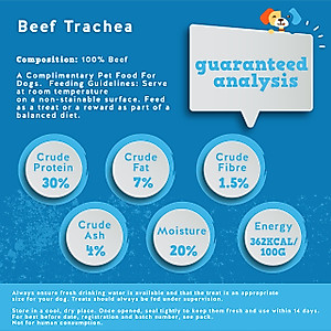 Jack&Pup 6" Beef Trachea for Dogs 20 Pack | All Natural Single Ingredient Dog Treat Dog Trachea Chews | Savory and Fun Treat for Dogs