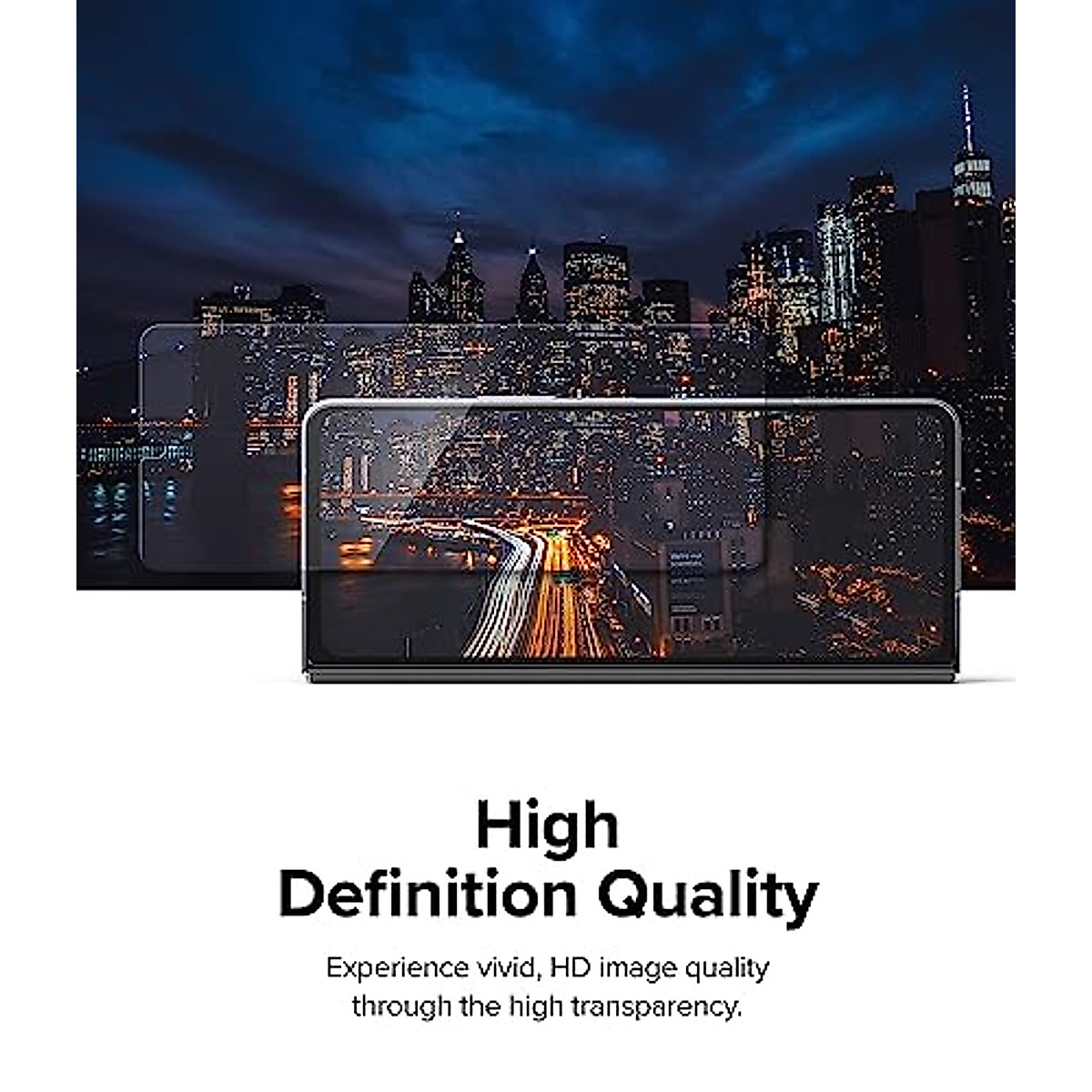 Ringke Cover Display Glass [Shatterproof Coverage] Compatible with Samsung Galaxy Z Fold 5 Screen Protector for Exterior Cover Display, Tempered Glass Screen Protector