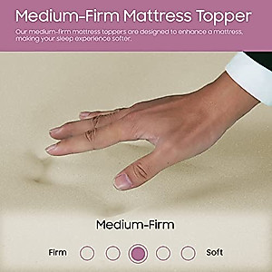 Sprign Sleep Foam Topper,Adds Comfort to Mattress, Twin, White