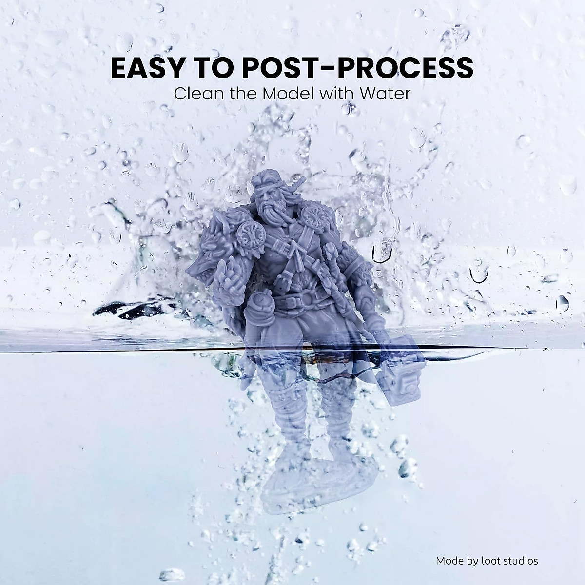 ELEGOO Water Washable 3D Printer Resin LCD UV-Curing Resin 405nm Standard Photopolymer Resin for Mars Saturn Jupiter MSLA DLP LCD 3D Printing 1000Gram Clear Blue