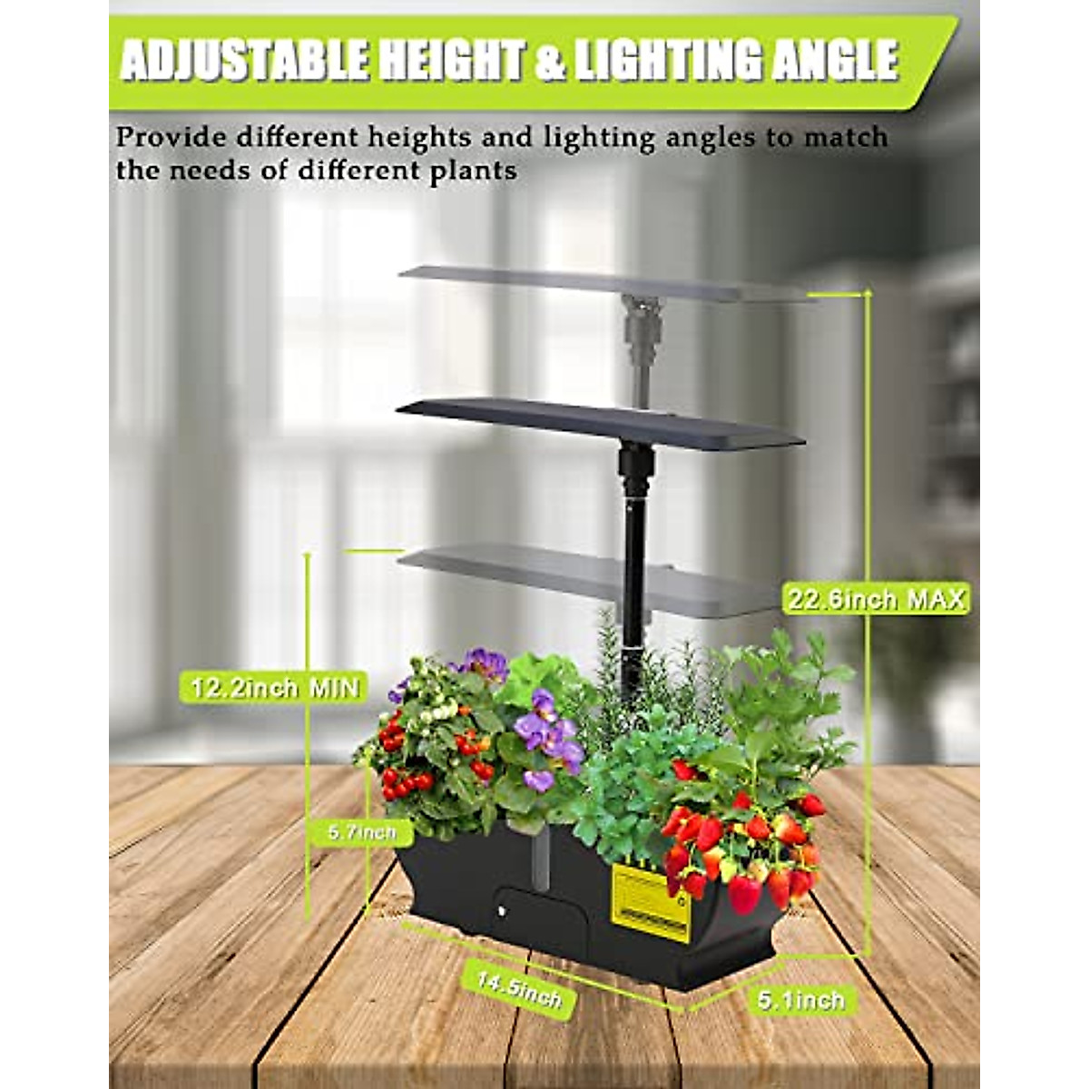9 Pods Hydroponics Growing System, MYTOL Herb Garden Kit Indoor With 24W 96 LED Grow Light, Smart Quiet Automatic Water Pump, Automatic Timer, Height & Angle Adjustable for Vegetables, Flowers, Fruits