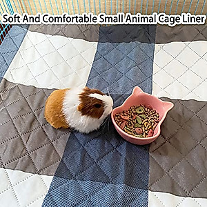 WEWAYKGJ Rabbit Cage Liners, Guinea Pig Bedding Pads Bunny Cage mats Waterproof Reusable Washable Small Animals Cage Liner (2Pcs) (Medium Size)