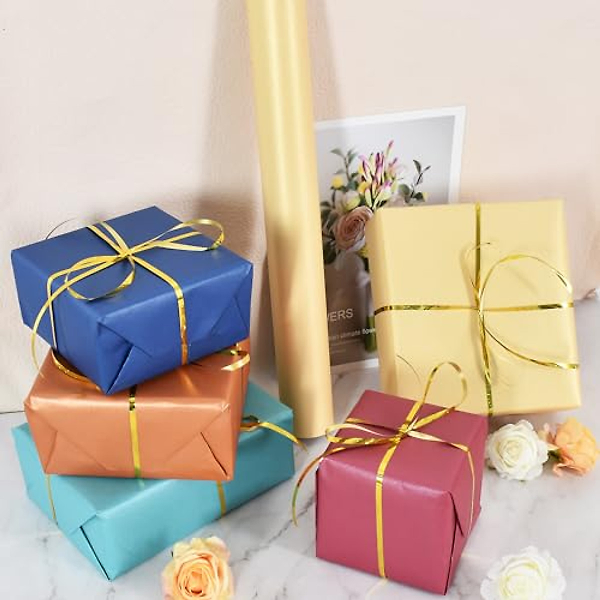 BEISHIDA Royal Blue Gift Wrapping Paper Solid Color Pearly-Lustre Wrapping Paper Roll Matte Gift Wrap Paper,Packing Paper for Wedding,Birthday,Graduation,Christmas Wrapping Paper(17inches X 32.8ft)