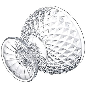 ZOOFOX Set of 6 Glass Dessert Bowls, 12 Oz Glass Ice Cream Sundae Cups with Vintage Diamond Pattern, Footed Dessert Bowl Set for Sundae, Ice Cream, Smoothie, Fruit, Salad, Yogurt, Trifle