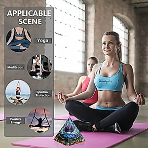 Zurligi Orgone Pyramid Postive Energy, Amethyst Chakra Orgone Pyramid, Orgonite Pyramid for Success, Energy Generator Healing Crystal Pyramid