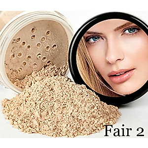 STARTER SET (FAIR 2) Mineral Makeup Kit Bare Skin Sheer Powder Matte Foundation Blush Bronzer Illuminating Veil