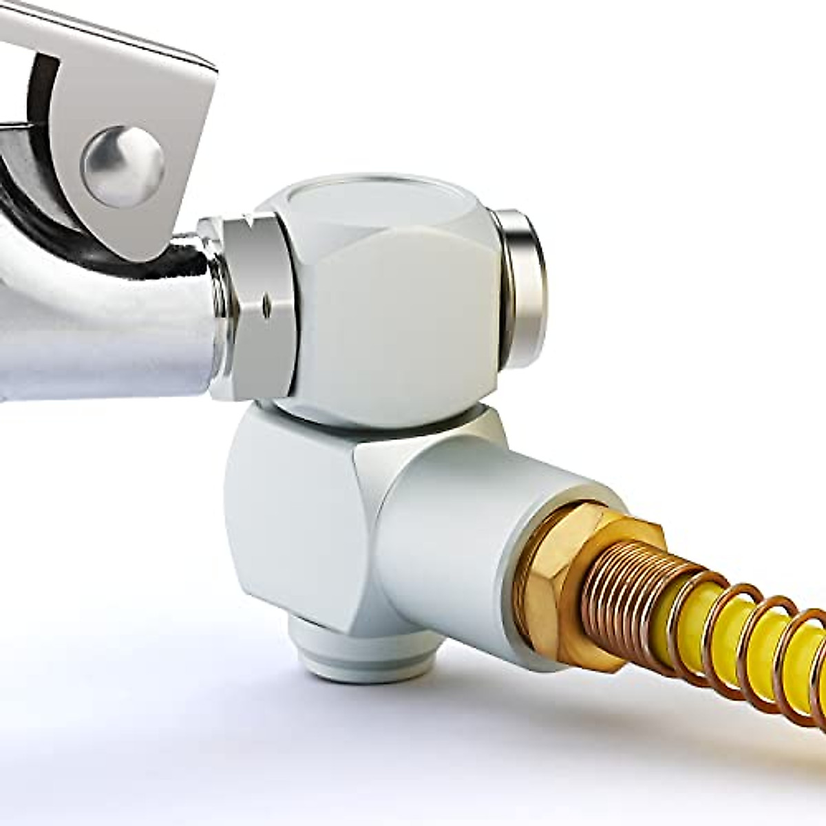 Creallr Air Hose Fittings, 1/4" NPT 360 Degree Swivel Air Hose Connector, 1/4 Inch Industrial Swivel Portable Aluminum Air Tool Adapter(2 Pieces)