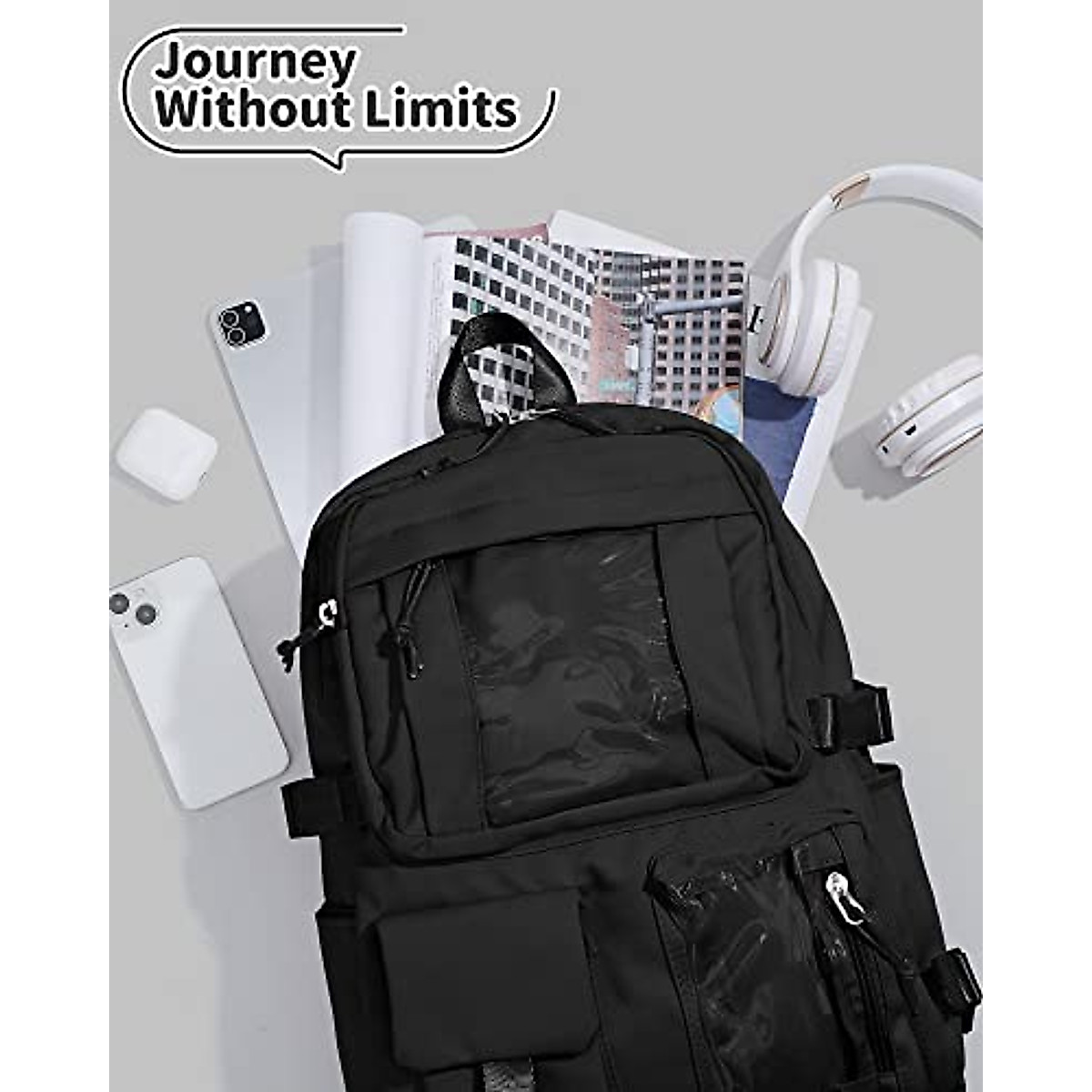Black School Backpack for Girls Boys Cute Kawaii Lightweight College High School Bookbag for Teens Durable Middle School Students Bags Waterproof Casual Daypack For Men Women