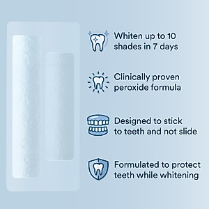Auraglow Teeth Whitening Strips, Sensitive Whitening Strips, 14 Whitening Treatments, 8% Hydrogen Peroxide with Nano Hydroxyapatite (nHAp) to Reduce Sensitivity and Protect Enamel, 28 Strips, Mint