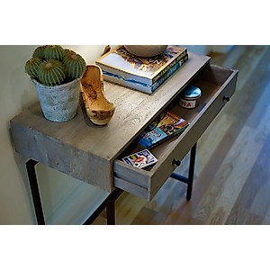 Posh Pollen Cambridge Writing Desk, Office Furniture Console Table, Grey