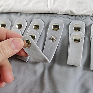 treachi Portable Jewelry Roll Necklace Travel Storage Displays Holder 16 Chain Grey Black