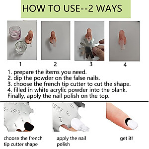 French Cutter for Nails, Lokyango 3pcs French Tip Cutter Edge Trimmer Easy Smile Line Acrylic V Cut Nail with 2pcs Brush, 1pcs Cutting Knife, 5 Spare Blades 7 Piece Set (A)