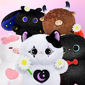 Mewaii Cat Cow Plush Toys, Kawaii Cow Stuffed Animals Squishy Doll, Cute Cat Plushie Pillow, Home Decor Plush Throw Pillow Gifts for Kids (10 Inches)