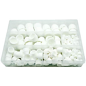 Guard4U 170Pcs 6-Sizes White Bolt Covers Screw Caps Assortment Kit,M4 M5 M6 M8 M10 M12 Plastic Acorn Dome Protection Caps for Protecting Hexagon Shaped Screws Bolts