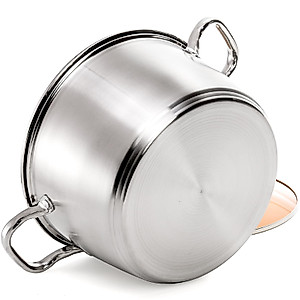 ZEAYEA 6 Quart Stainless Steel Stockpot, Cooking Pot with Glass Lid, Soup Pasta Pot with Double Heatproof Handles for Stew, Sauce and Reheat Food, Dishwasher Safe