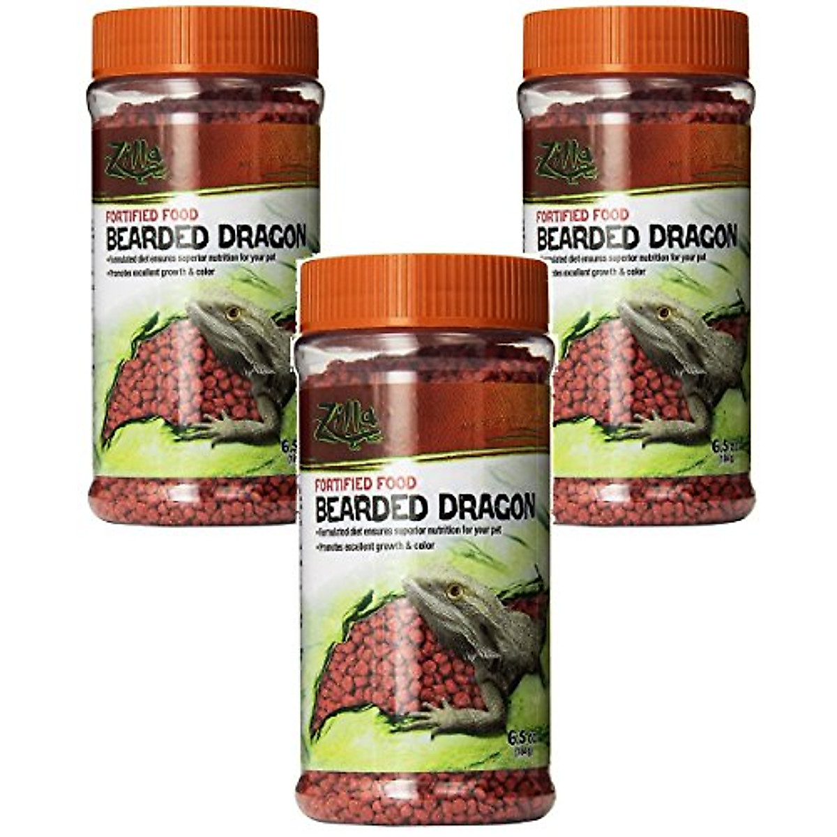 Zilla Reptile Food Bearded Dragon Fortified, 6.5-Ounce (3 Pack)