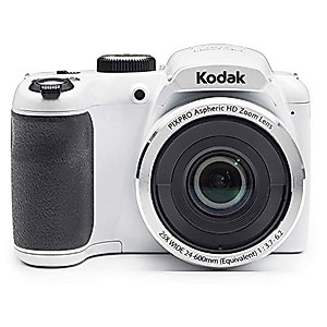 KODAK PIXPRO AZ252 Astro Zoom Digital Camera (White) Bundle with 32GB Card, Case, Accessory kit, and Rechargeable Batteries