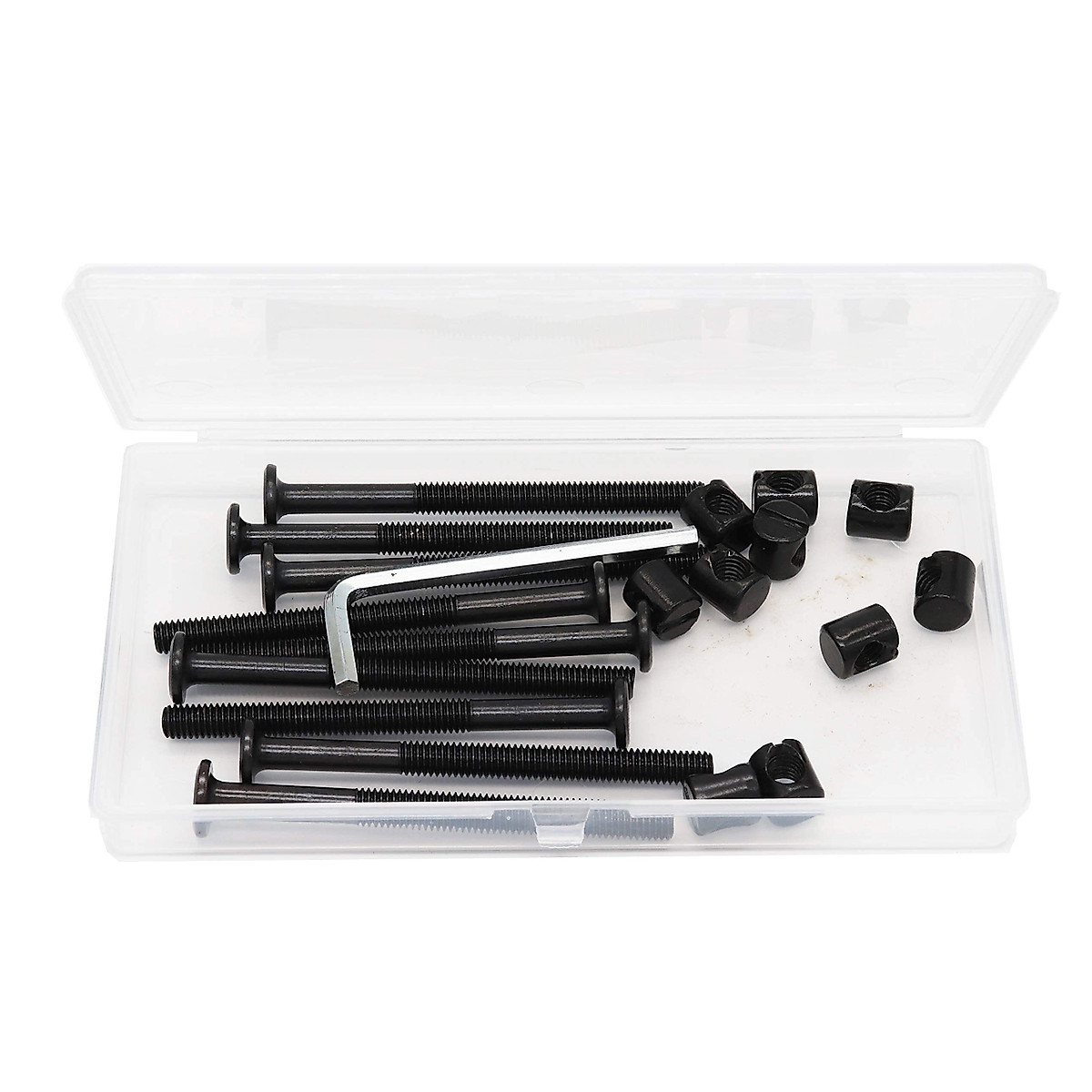 cSeao 10-Pack M6 70mm Black Socket Cap Screws Barrel Nuts Set for Furniture Crib Chairs Baby Bed