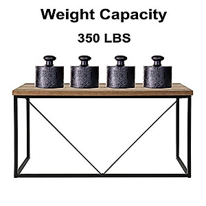 FOLUBAN Rustic Industrial Computer Desk,Wood and Metal Writing Desk, Vintage PC Table for Home Office, Oak 60 inch