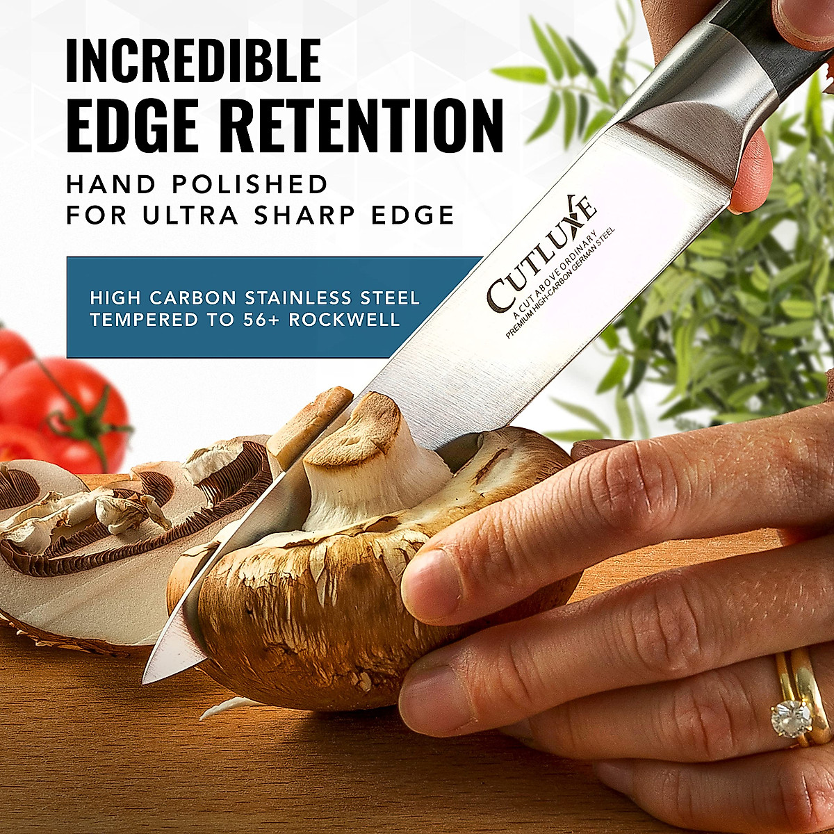 Cutluxe Utility Knife – 5.5" Paring Kitchen Knife – Forged High Carbon German Steel – Full Tang & Razor Sharp – Ergonomic Handle Design – Artisan Series