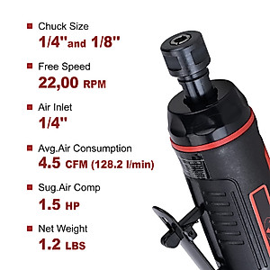 AEROPRO TOOLS 1/4-Inch Mini Air Straight Die Grinder AP17314 with 1/4 collect, 22000 RPM