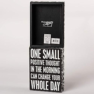 Primitives by Kathy 22675 Floral Trimmed Box Sign, 6" x 8", Positive Thought