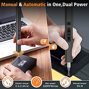 Electric Screwdriver 82 in 1 Precision Screwdriver Set, Rechargeable Cordless Electric Screwdriver Tool Kit with LED Lights for Glasses Watch Phone, Magnetic Electric Screwdriver with 64 Bits