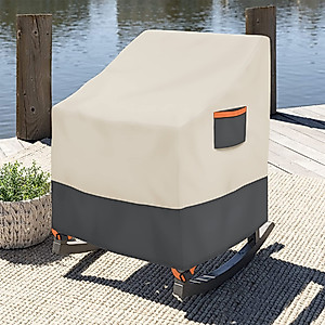 SOKINGCOVER Patio Swivel Chair Covers 2 Pack, Outdoor Swivel Rocker Chair Cover for Outdoor Furniture,Rocking Chair Covers Waterproof, 30" W X 34" D X 38.5" H, All-Weather, Khaki Gray